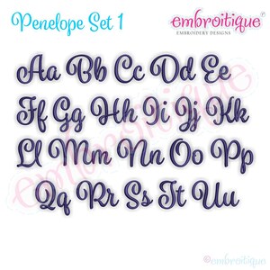 Penelope Basic Set 1 - Calligraphy Script Monogram Alphabet Font F ...