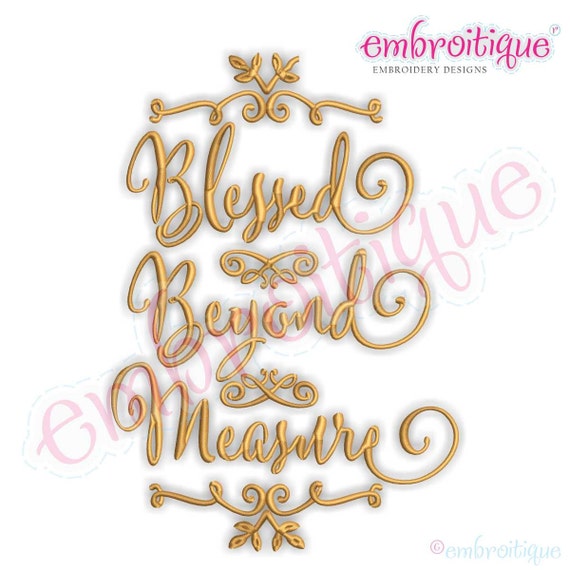 Blessed Beyond Measure Beautiful Family Quote or Phrase - Etsy