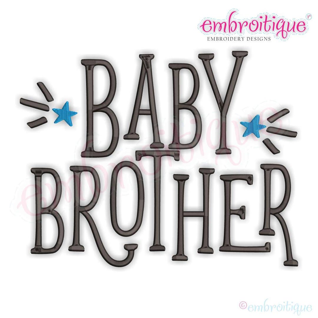 Baby Brother With Stars - Sibling Design -instant Download Machine ...