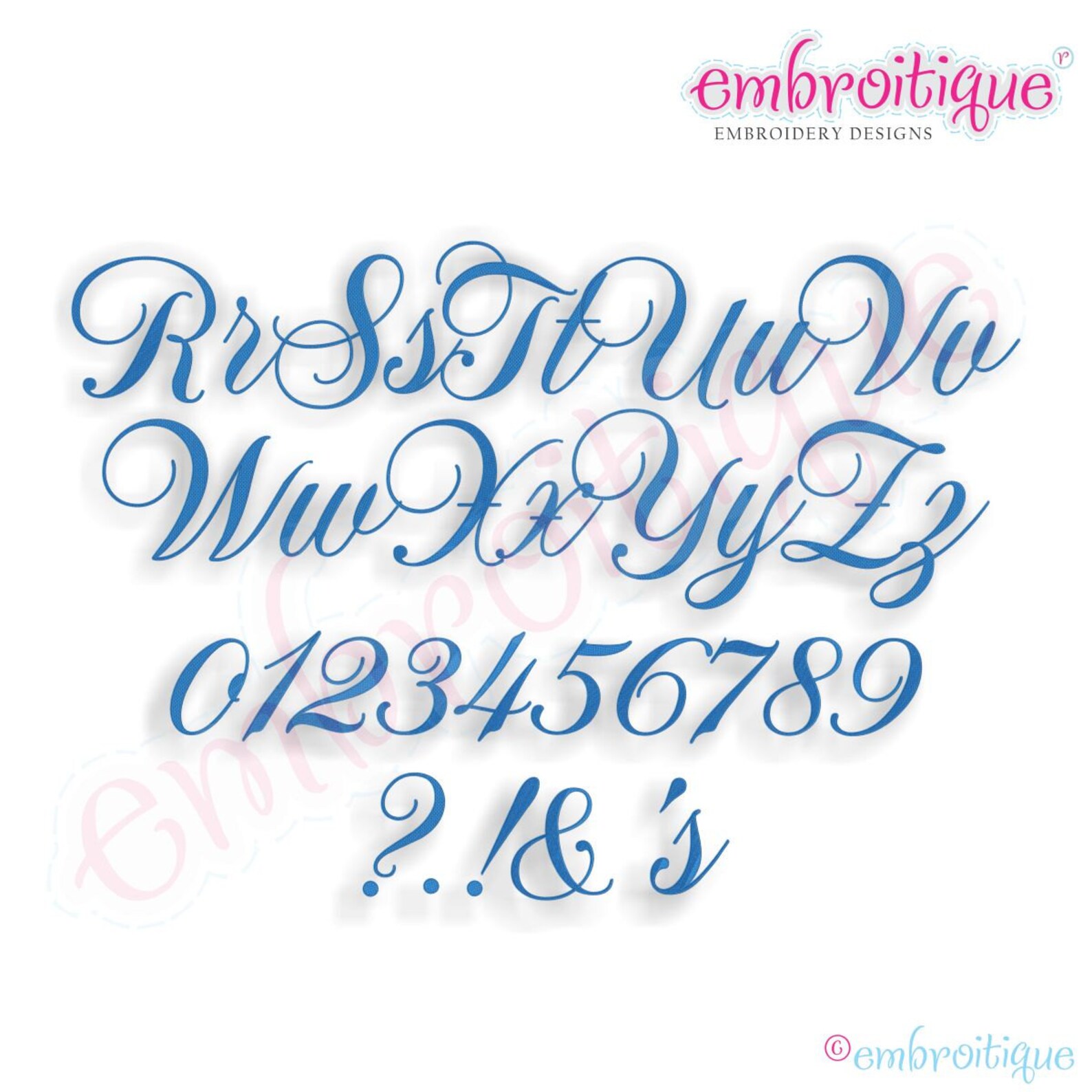 Emily Monogram Set- Machine Embroidery Font Alphabet Letters - Large ...