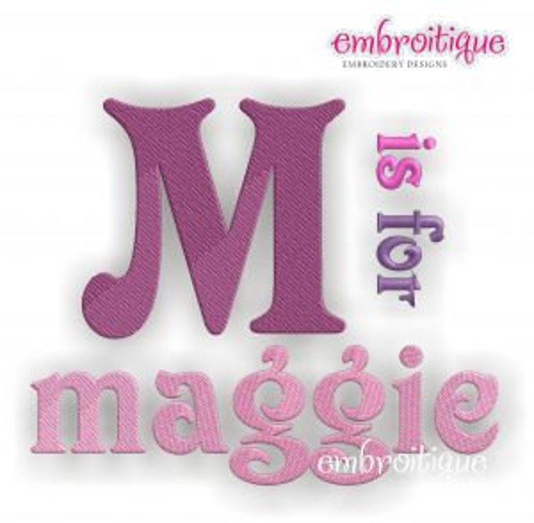 Maggie Monogram Font Set- Machine Embroidery Font Alphabet Letters ...