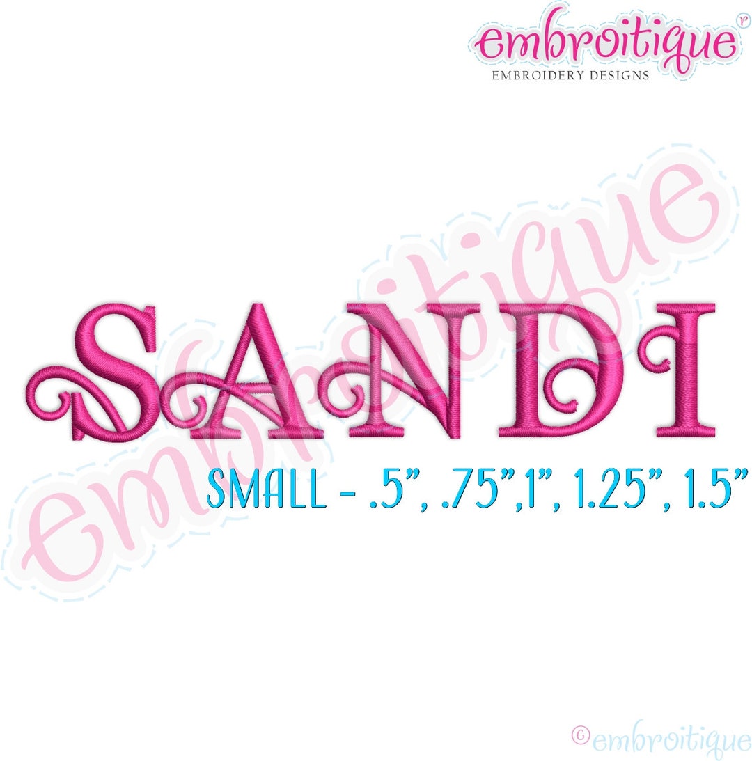 Sandi Monogram Font - Curly Classic Upright - SMALL - BX Files Included ...