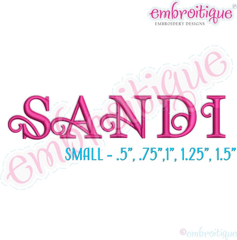 Sandi Monogram Font Curly Classic Upright SMALL BX Files - Etsy