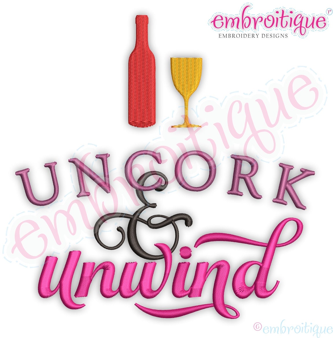 Uncork & Unwind instant Download Digital Files for Machine | Etsy