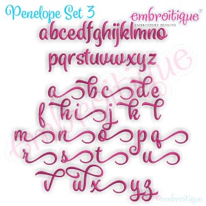 Penelope Set 3 - Calligraphy Script Monogram Alphabet Font Alphabet ...