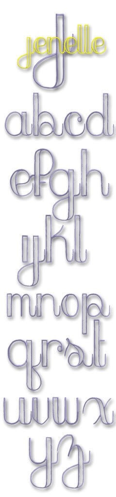 Jenelle Monogram Set Machine Embroidery Font Alphabet Letters | Etsy