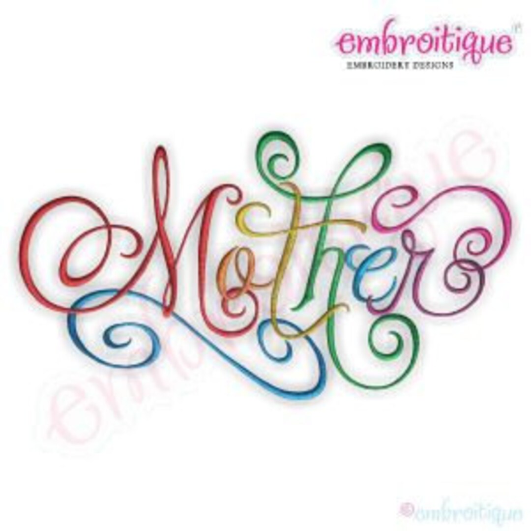 Mother Calligraphy Script - Large- -instant Download Digital Files for ...