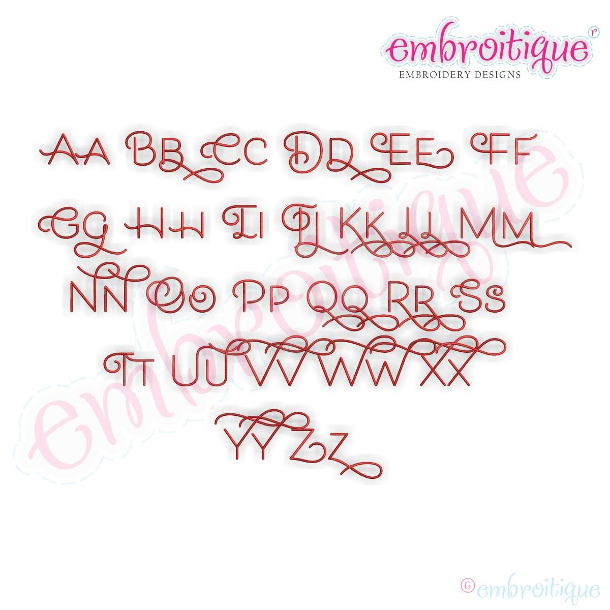 Becca Set 5 - Exclusive Monogram Alphabet Font - Instant Download ...