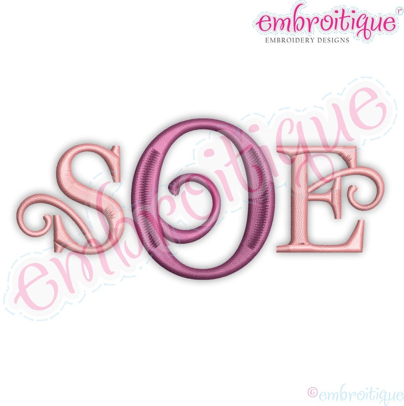 Sandi Monogram Font Curly Classic Upright MEDIUM BX Files - Etsy