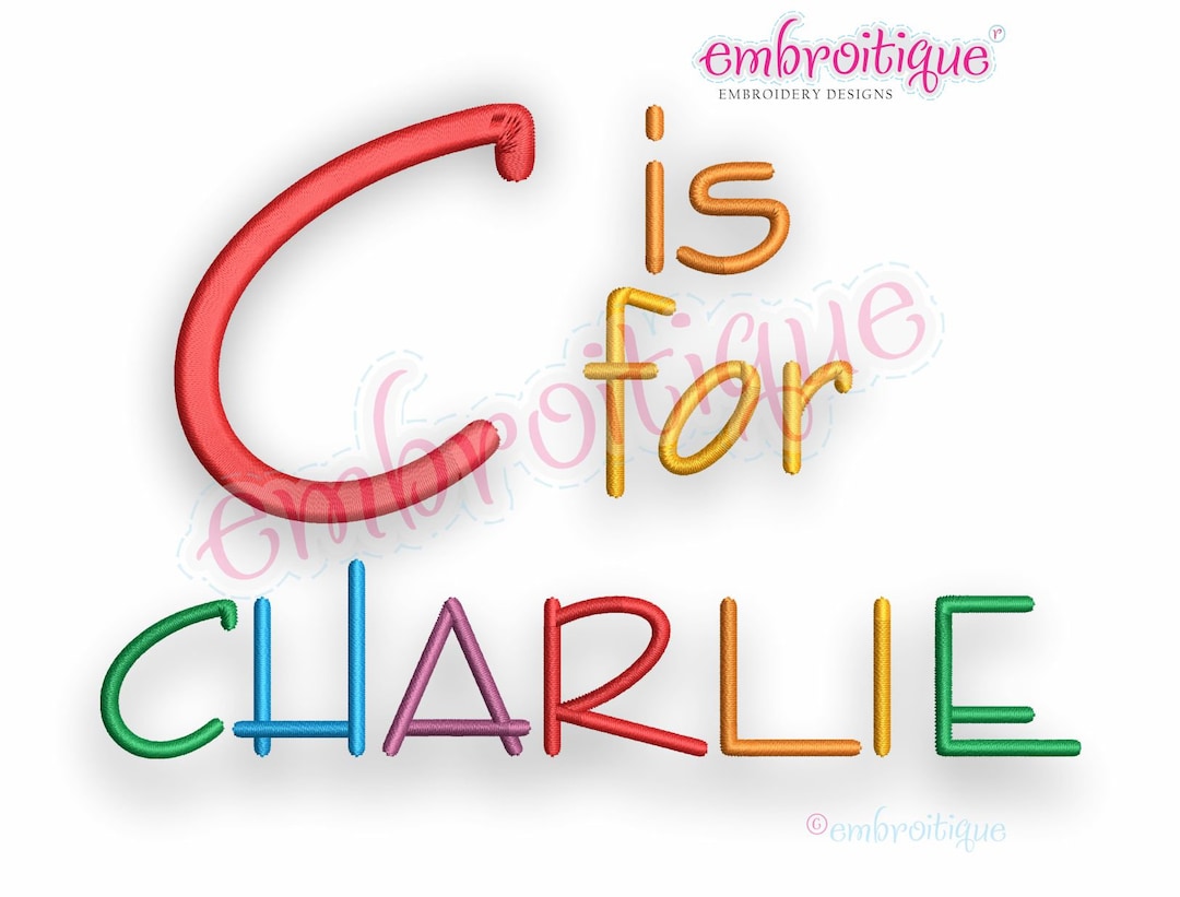 Charlie Monogram Font -small Set - 1", 1.5", 2", 2.5", 3", BX Included ...
