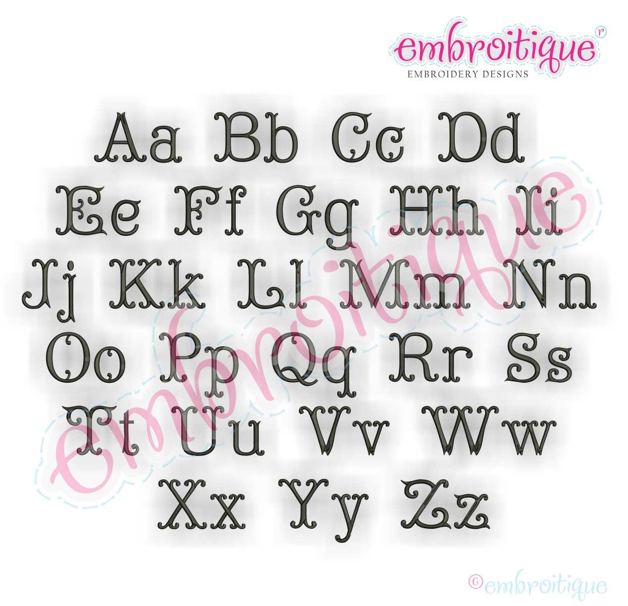 Fancy 2 Monogram Set Machine Embroidery Font Alphabet Letters | Etsy