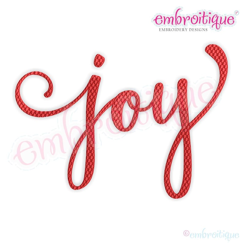 Joy Calligraphy Patterned Fill Stitch Machine Embroidery Design Instant ...