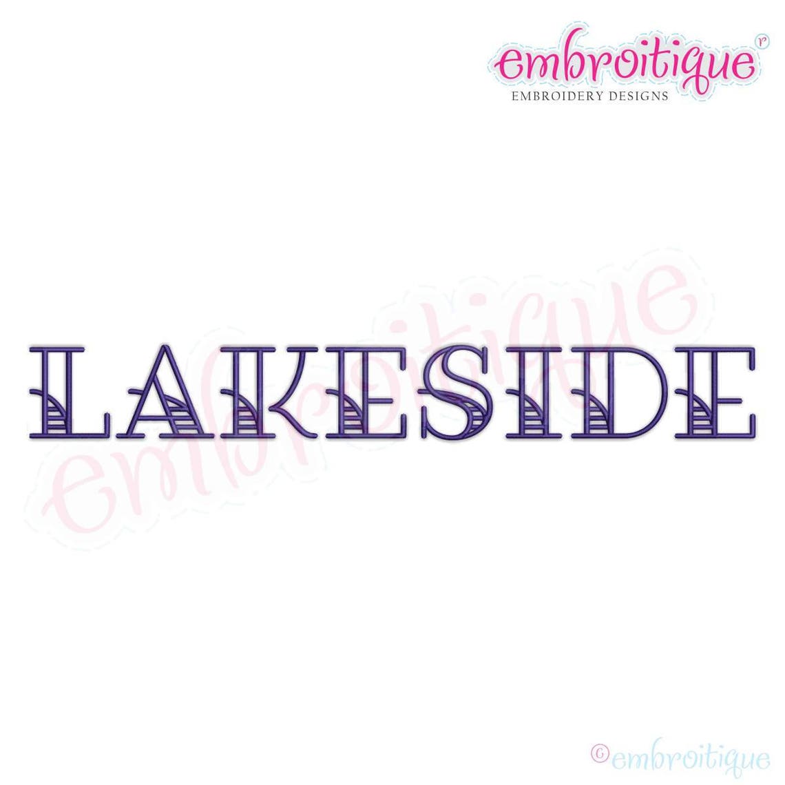 Lakeside Monogram Font Embroitique EXCLUSIVE BX Files | Etsy
