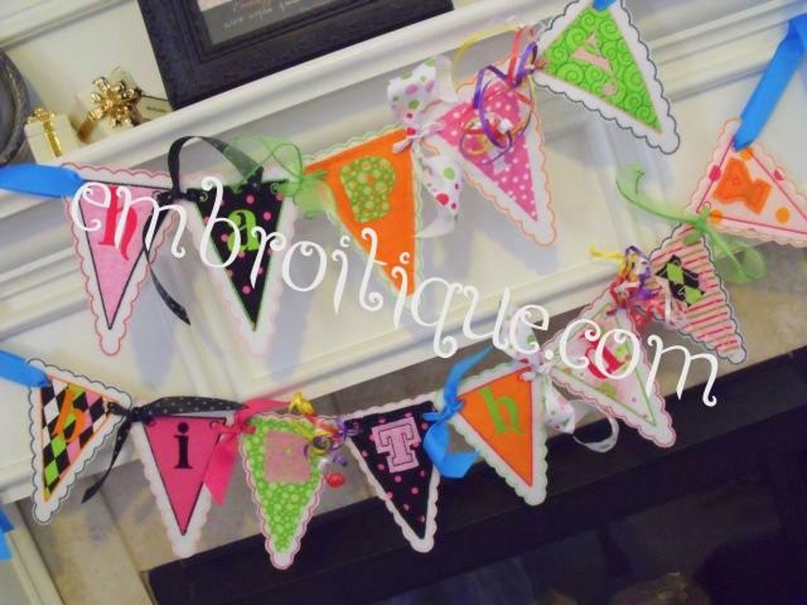 Brilliant Birthday Banner in the Hoop Design Instant | Etsy