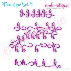 Penelope Set 5 - Calligraphy Script Monogram Alphabet Font F- Instant ...