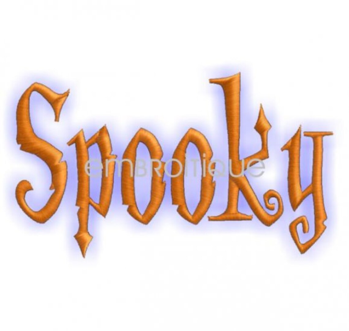 Halloween Spooky Monogram Font Set- Machine Embroidery Font Alphabet ...