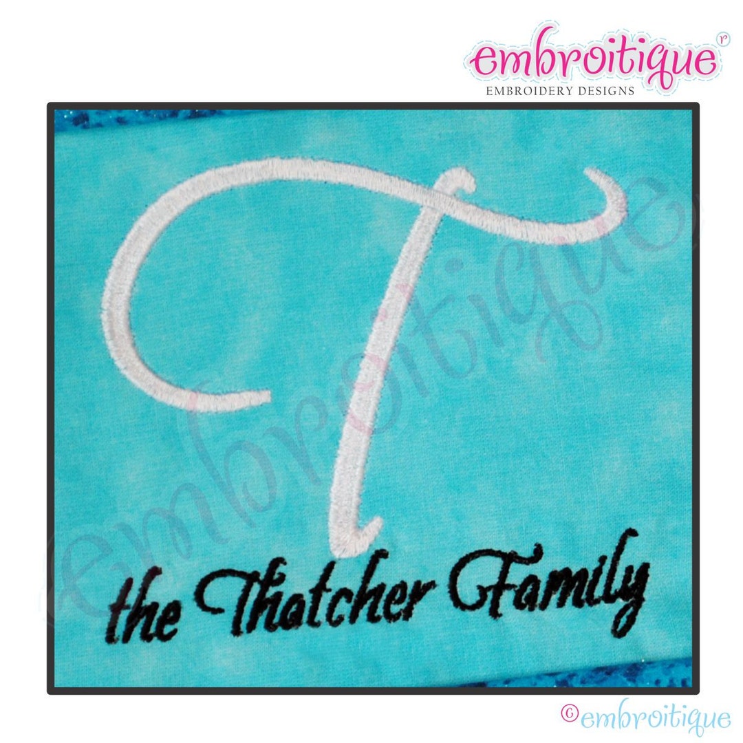 Thatcher Script Monogram Set- Large- Machine Embroidery Font Alphabet ...