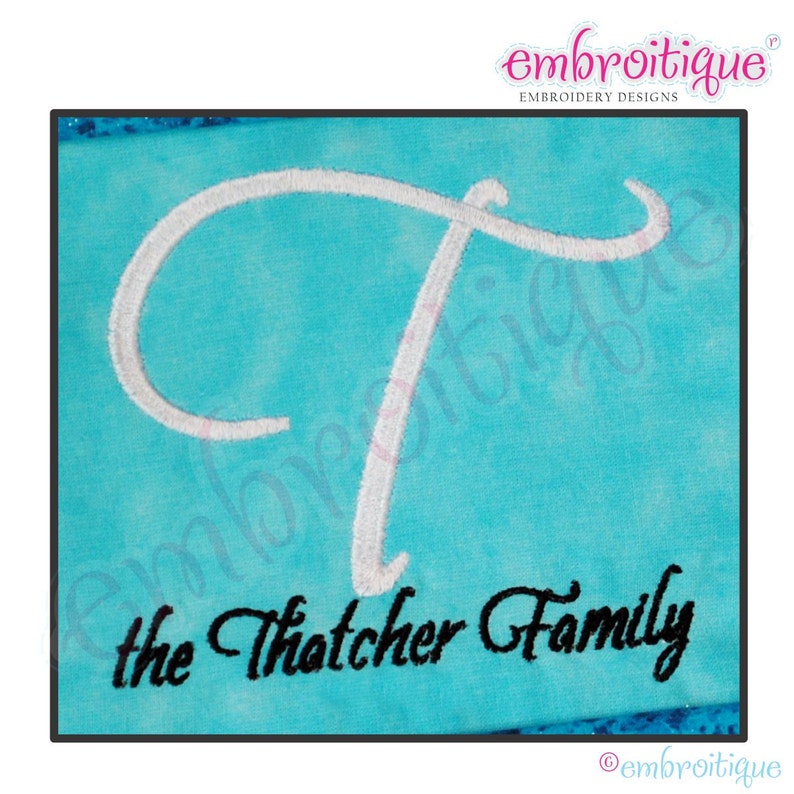 Thatcher Script Monogram Set Large Machine Embroidery Font - Etsy