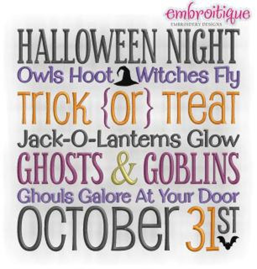 Halloween Night Word Block- Instant Email Delivery Download Machine ...