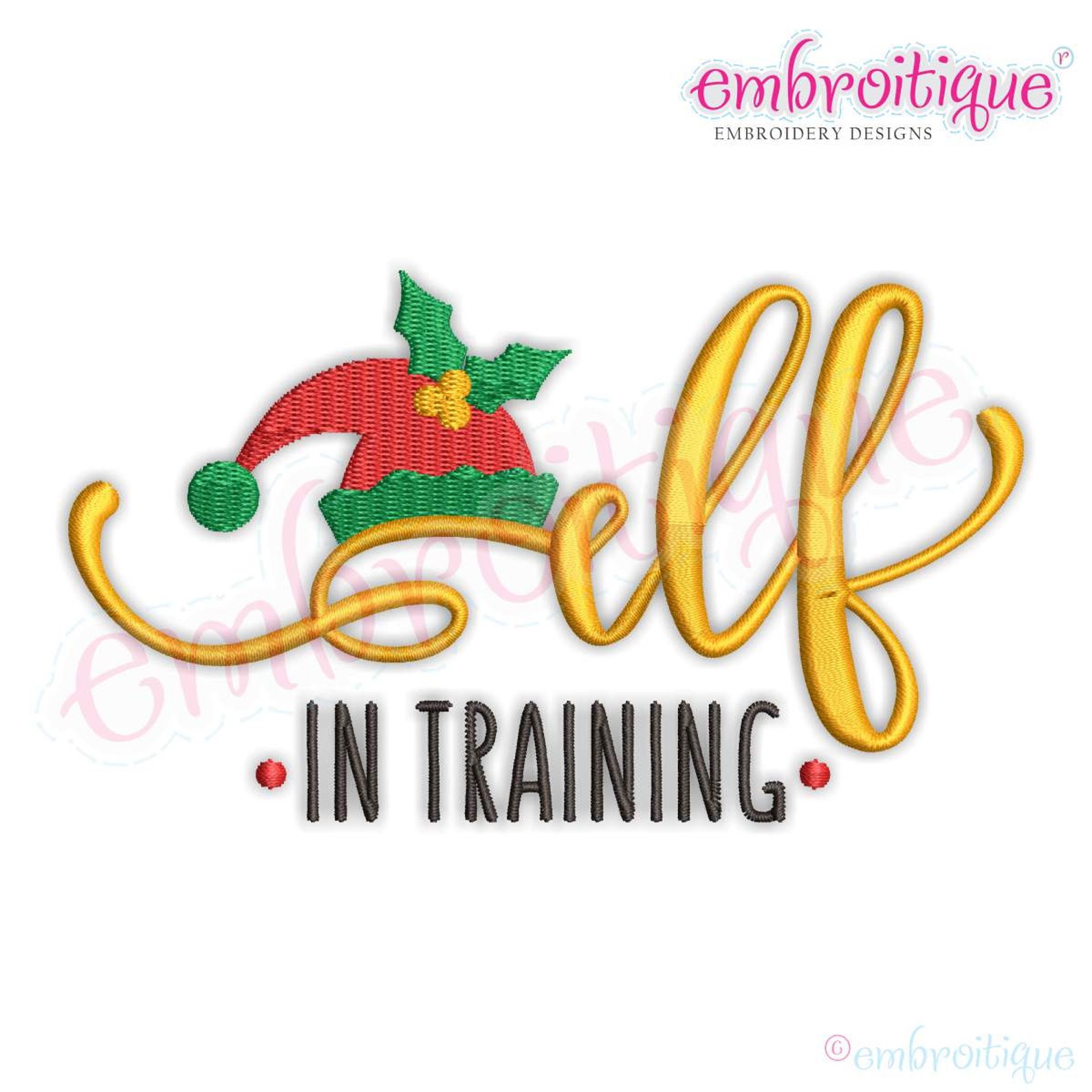 Elf in Training- Santa Sleigh & Reindeer Christmas Design for Holidays ...