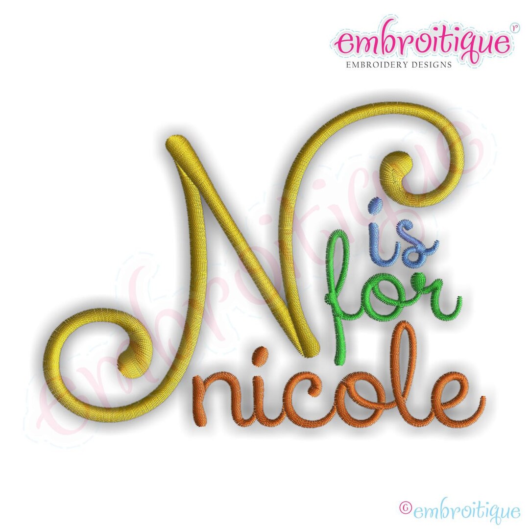 Nicole Monogram Set - Cute and Curly! - BX Files Included - Instant ...