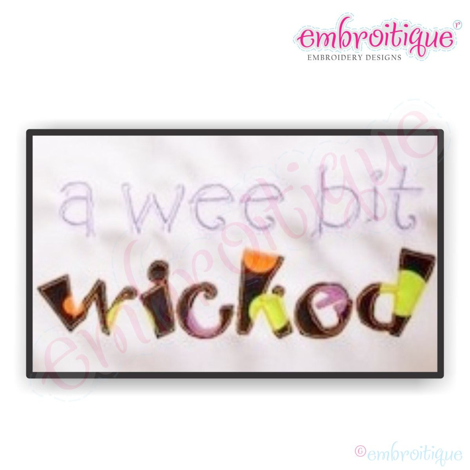 A Wee Bit Wicked- Instant Download Machine Embroidery Design - Etsy