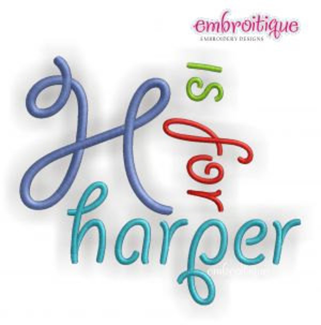 Harper Monogram Font - Curly Alphabet Great for Boys and Girls 4 Sizes ...