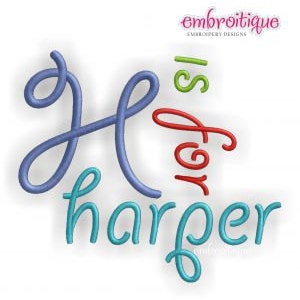 Harper Monogram Font - Curly Alphabet Great for Boys and Girls 4 Sizes ...