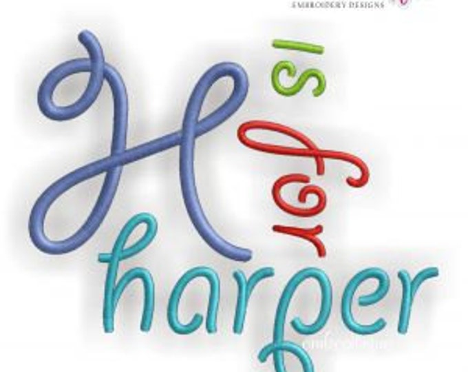 Harper Monogram Font Curly Alphabet Great for Boys and Girls - Etsy