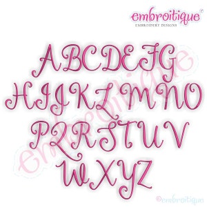 Alexa Hand Letterered Calligraphy Machine Embroidery Monogram Alphabet ...
