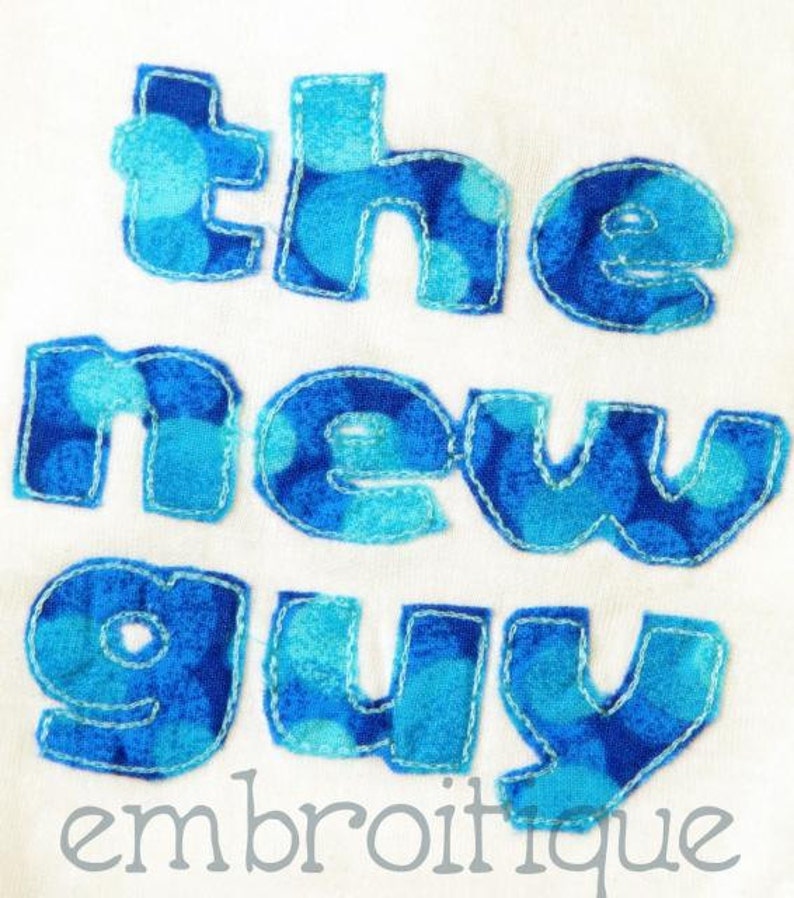 The New Guy Baby Boy Raw Edge Applique- Instant Download -digital ...