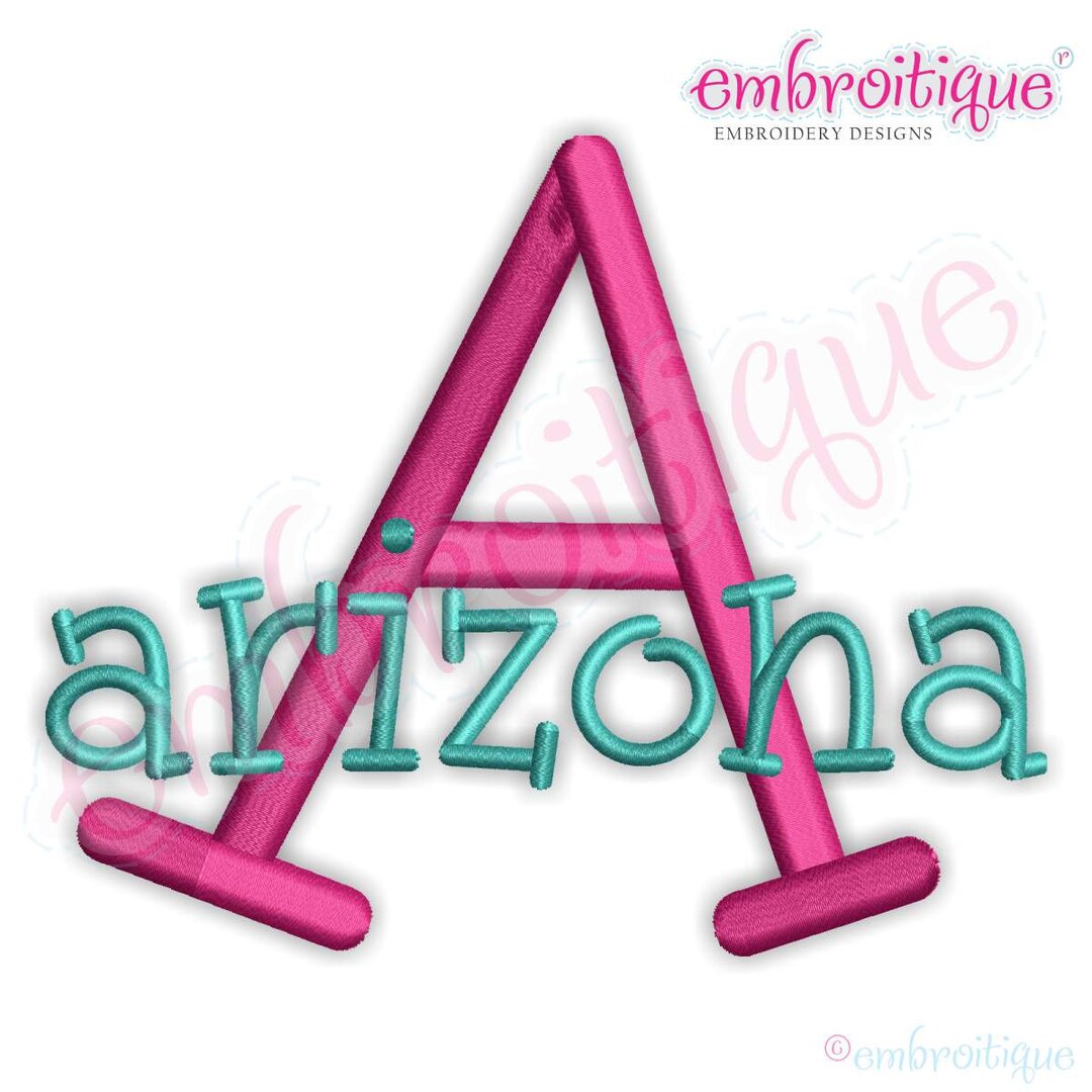 Arizona Monogram Set- Machine Embroidery Font Alphabet Letters ...