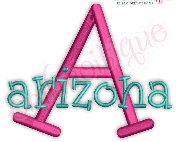 Arizona Monogram Set Machine Embroidery Font Alphabet Letters - Etsy