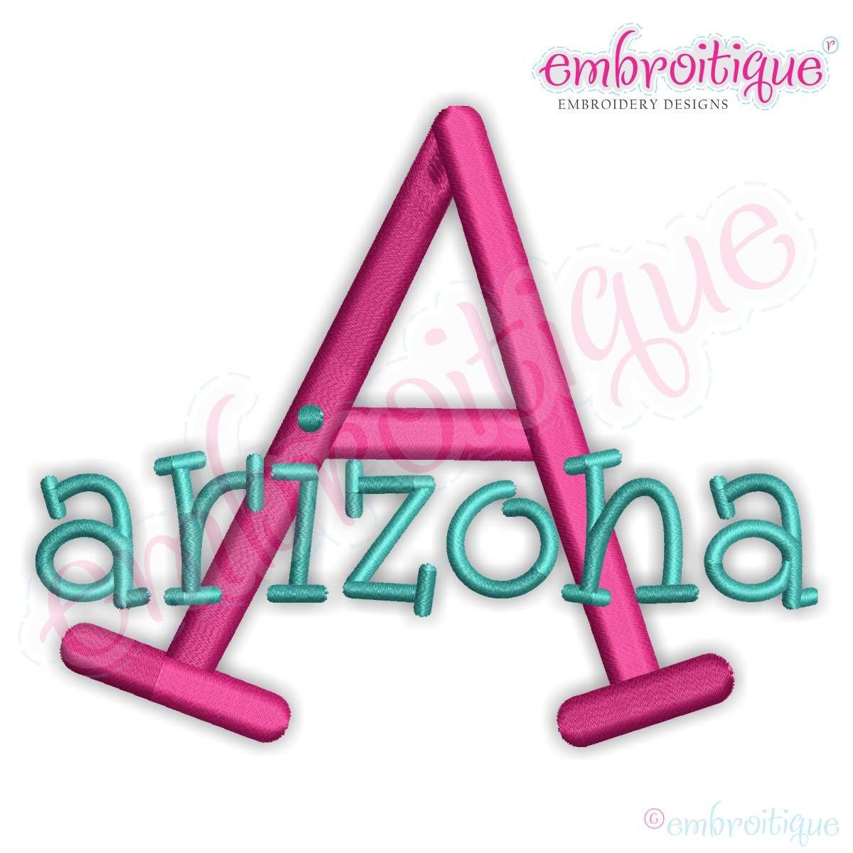 Arizona Monogram Set Machine Embroidery Font Alphabet Letters | Etsy