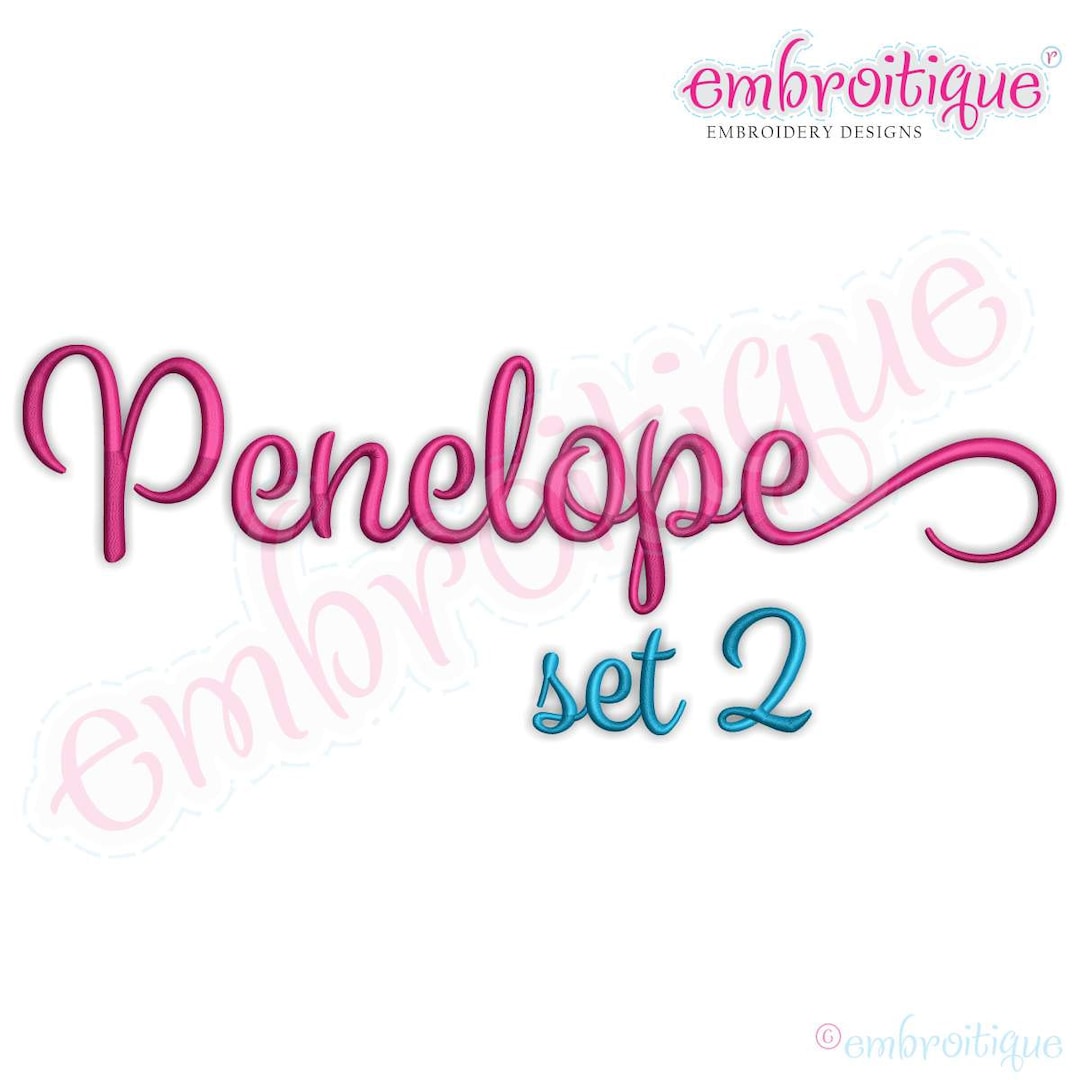 Penelope Set 2 - Calligraphy Script Monogram Alphabet Font F- Instant ...