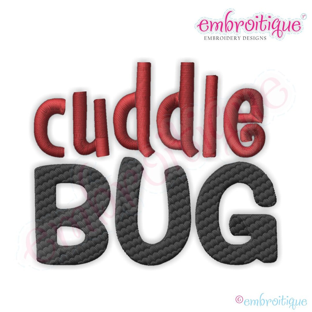 Cuddle Bug Filled Embroidery Design- Instant Email Delivery Download ...