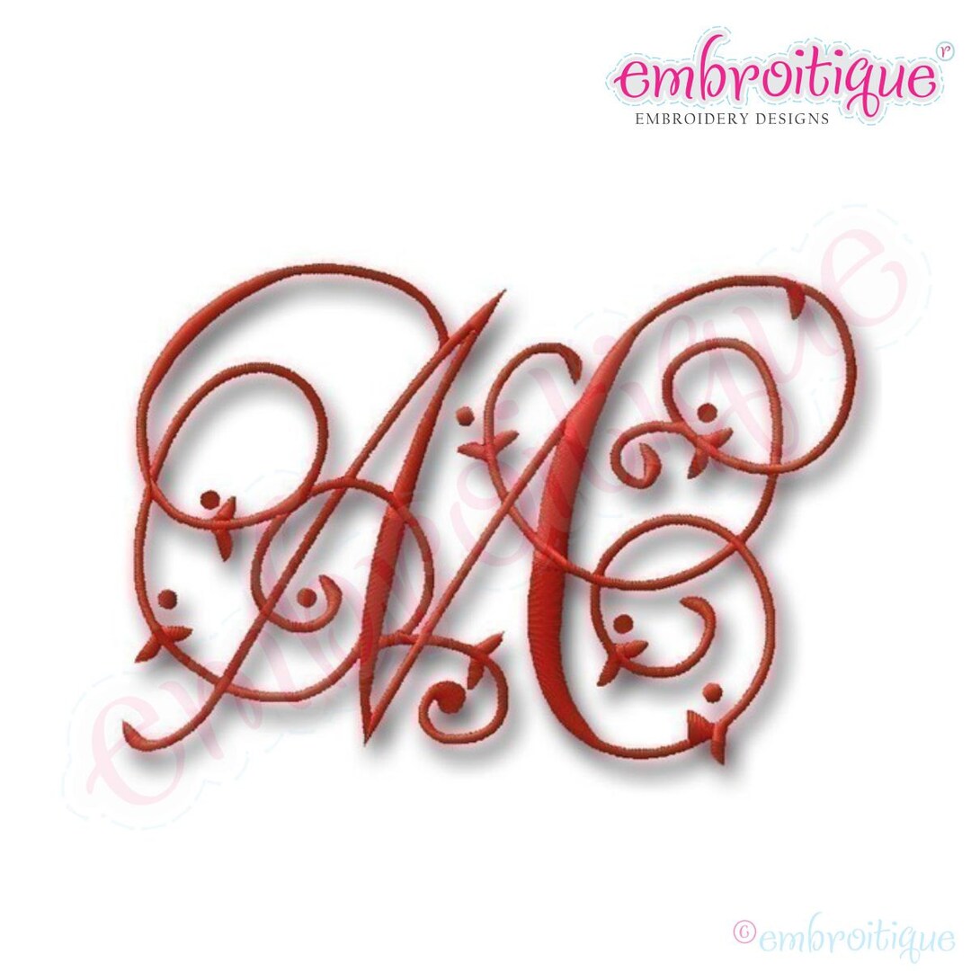 Maisie Monogram Font Set - 4" and 5"- Machine Embroidery Font Alphabet ...