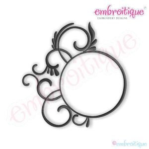 Fancy Round Font Frame - Large- Instant Download -digital Machine ...
