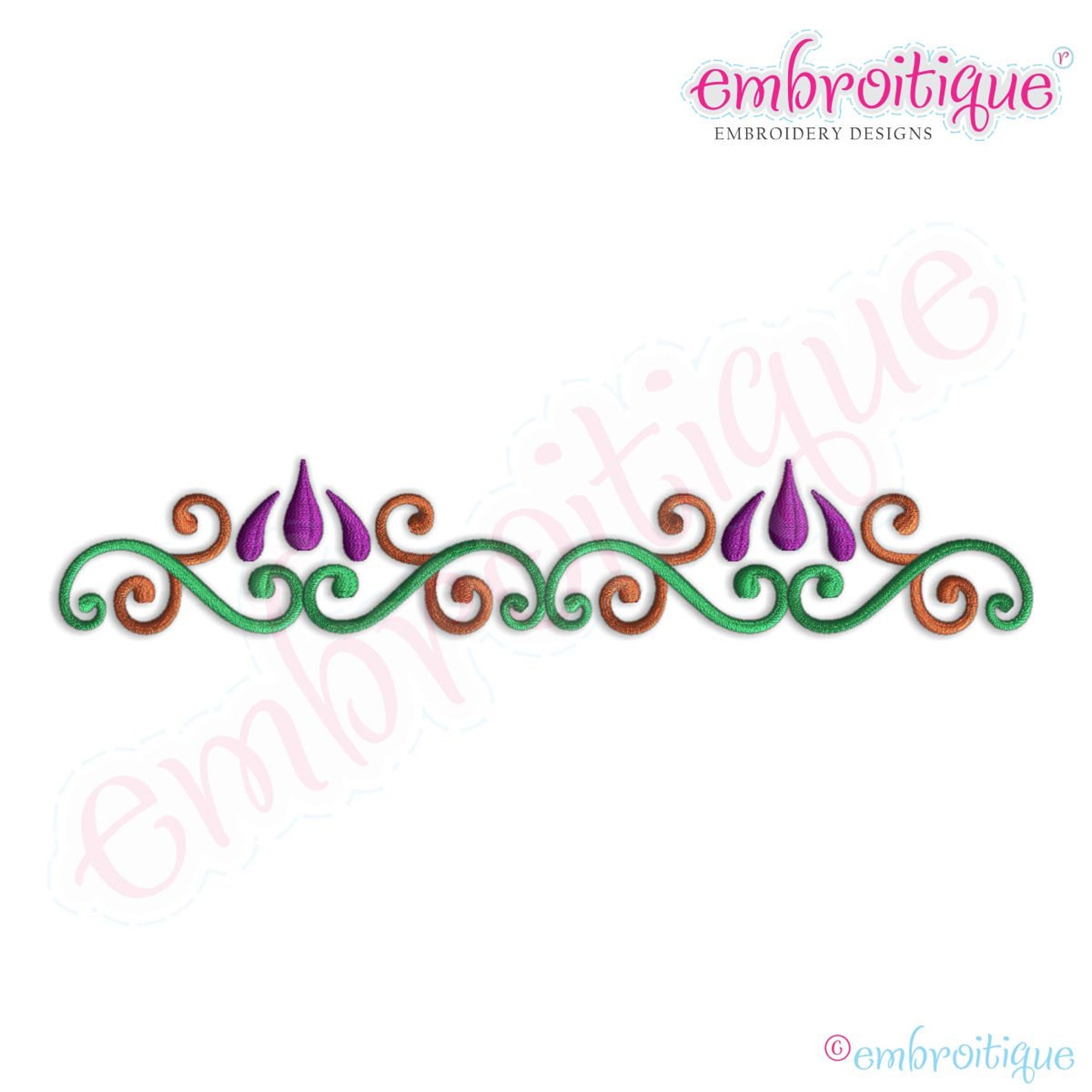 Carnie Border Double- Instant Download -digital Machine Embroidery ...