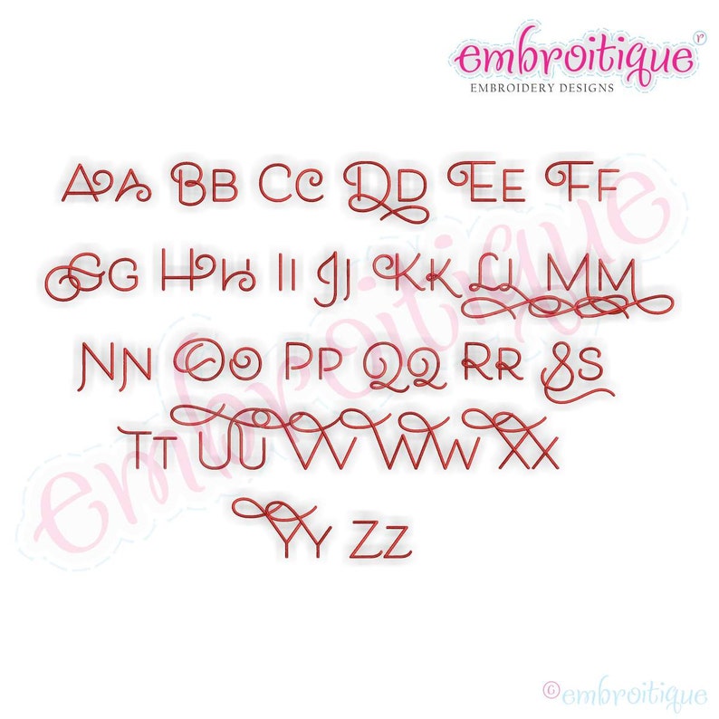 Becca Set 8 - Exclusive Monogram Alphabet Embroidery Font - Instant ...