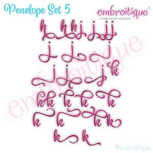 Penelope Set 5 - Calligraphy Script Monogram Alphabet Font F- Instant ...
