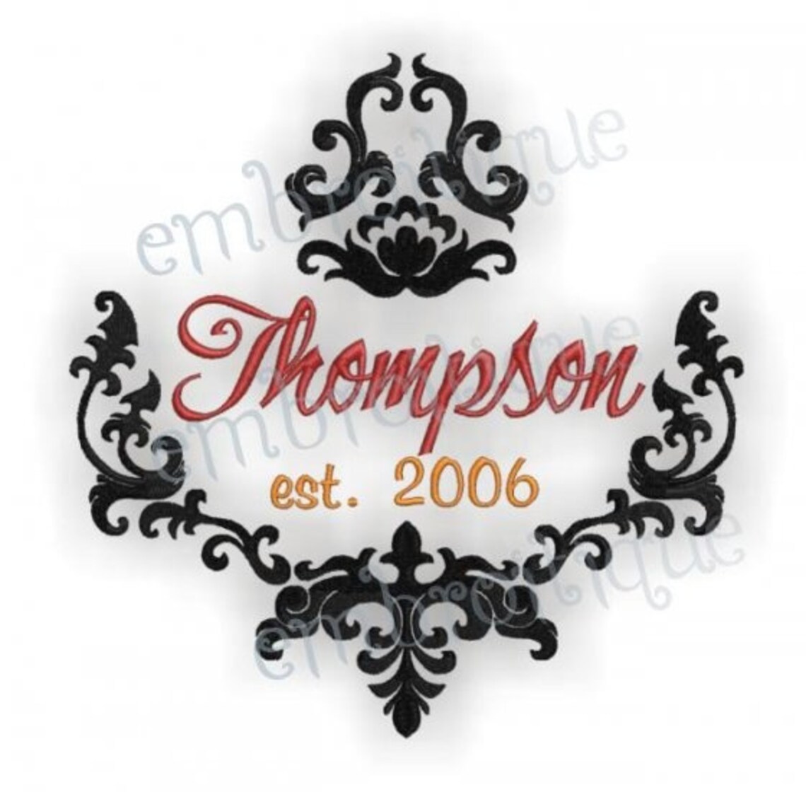 Thompson Damask Font Frame Instant Email Delivery Download | Etsy