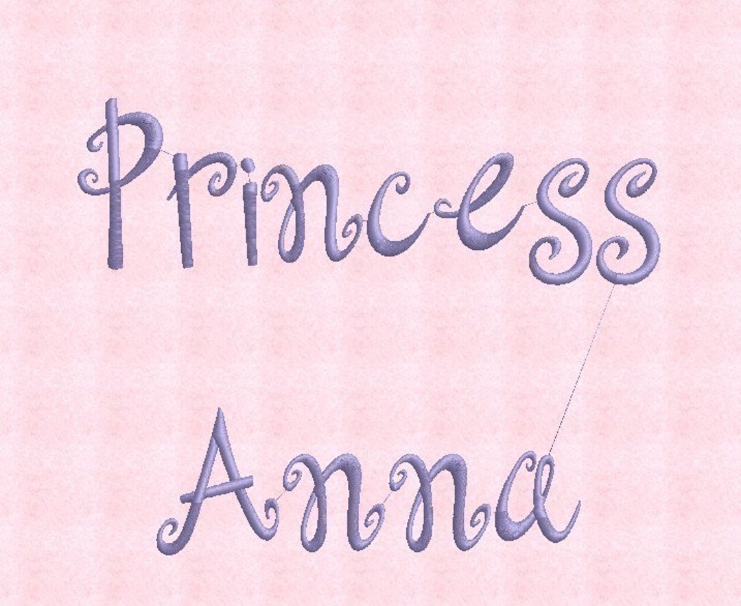 Princess Anna Monogram Font Set- Machine Embroidery Font Alphabet ...