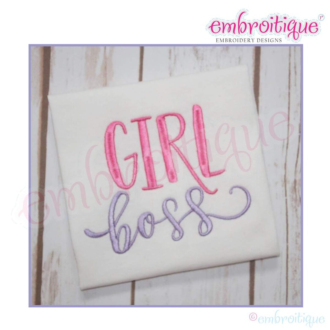 Girl Boss - Cute - Instant Download Machine Embroidery Design - Etsy