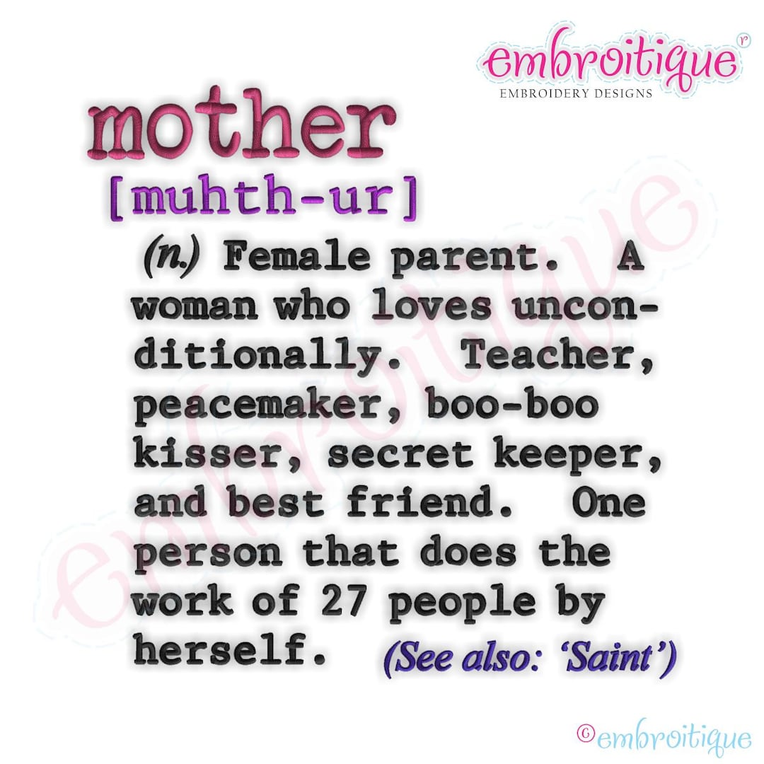 Mother Definition - -instant Download Digital Files for Machine ...