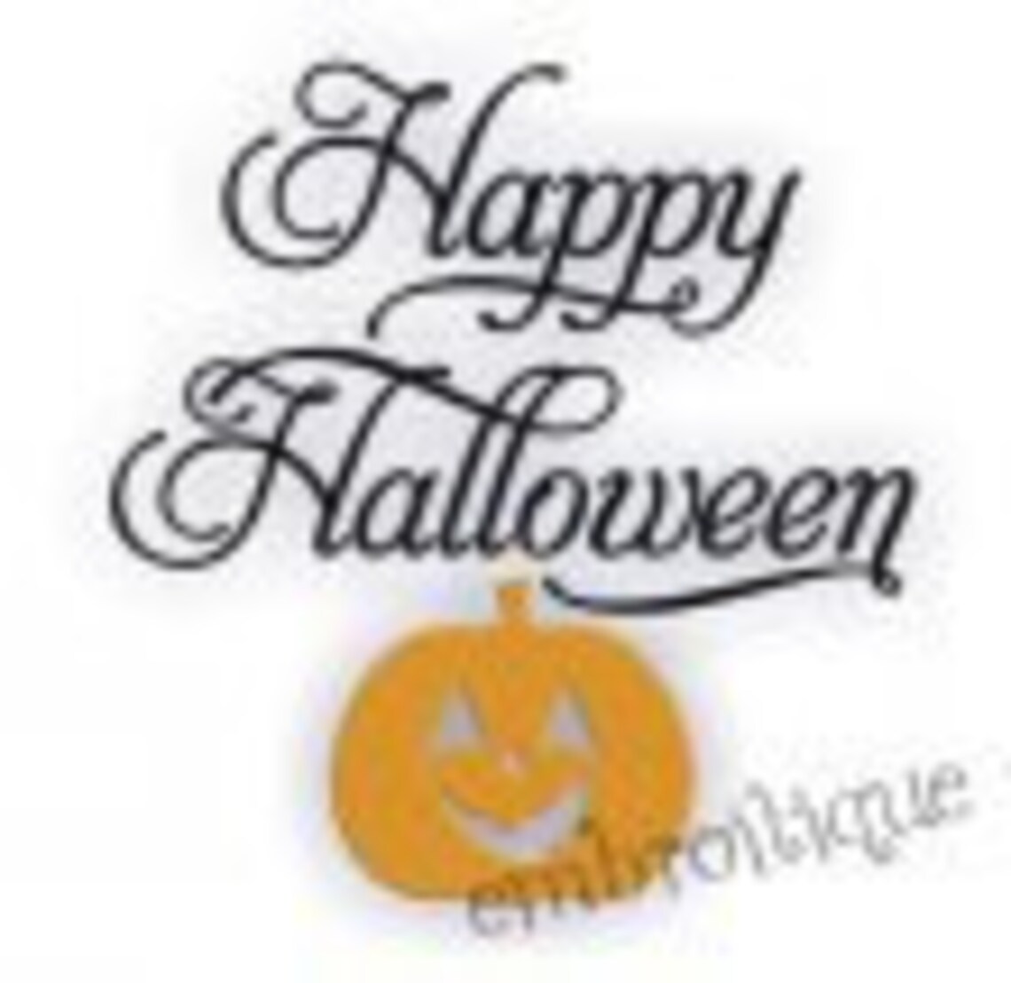 Classy Happy Halloween Fancy Script With Fill Stitch - Etsy