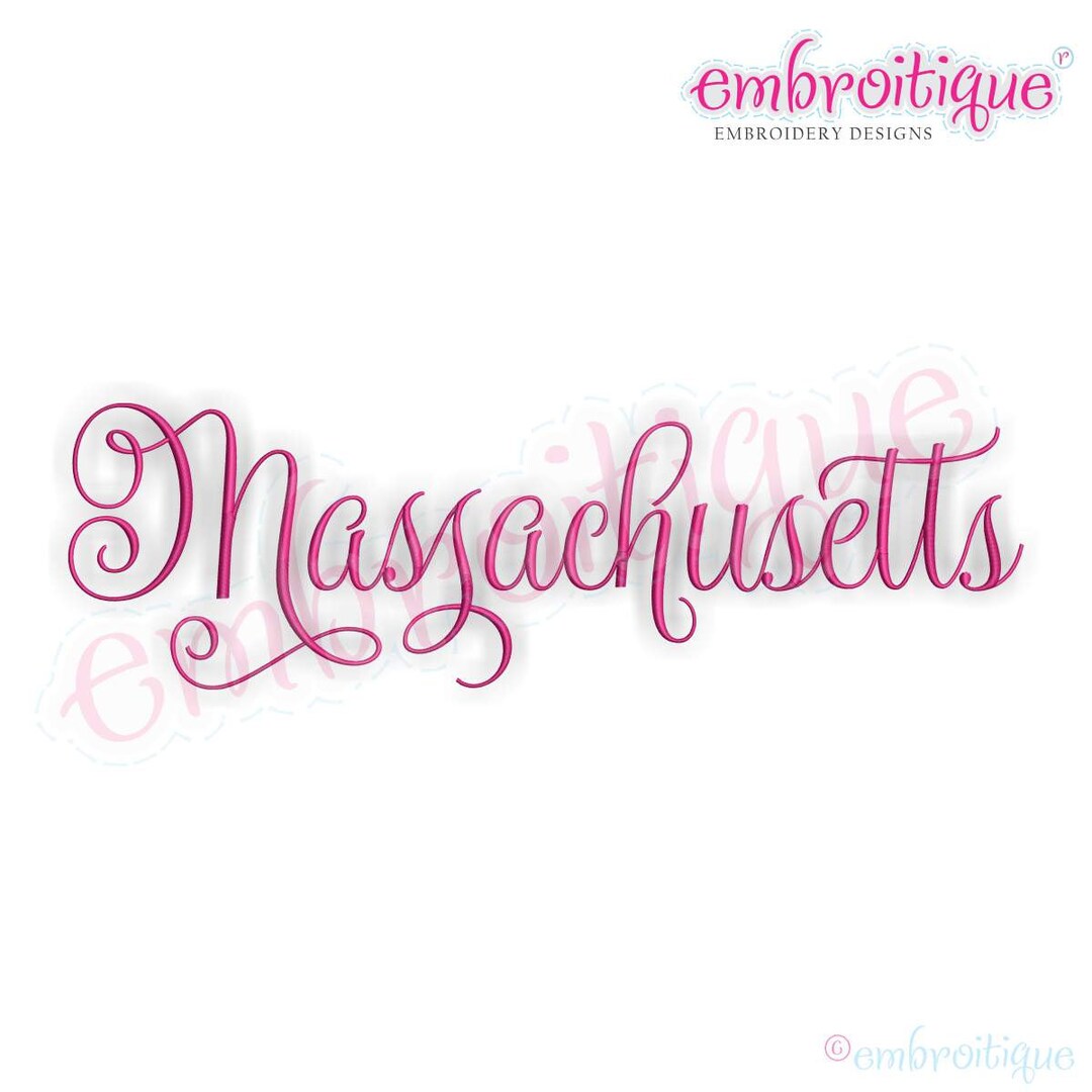 Massachusetts Calligraphy Fancy Script 3 Instant Download Machine