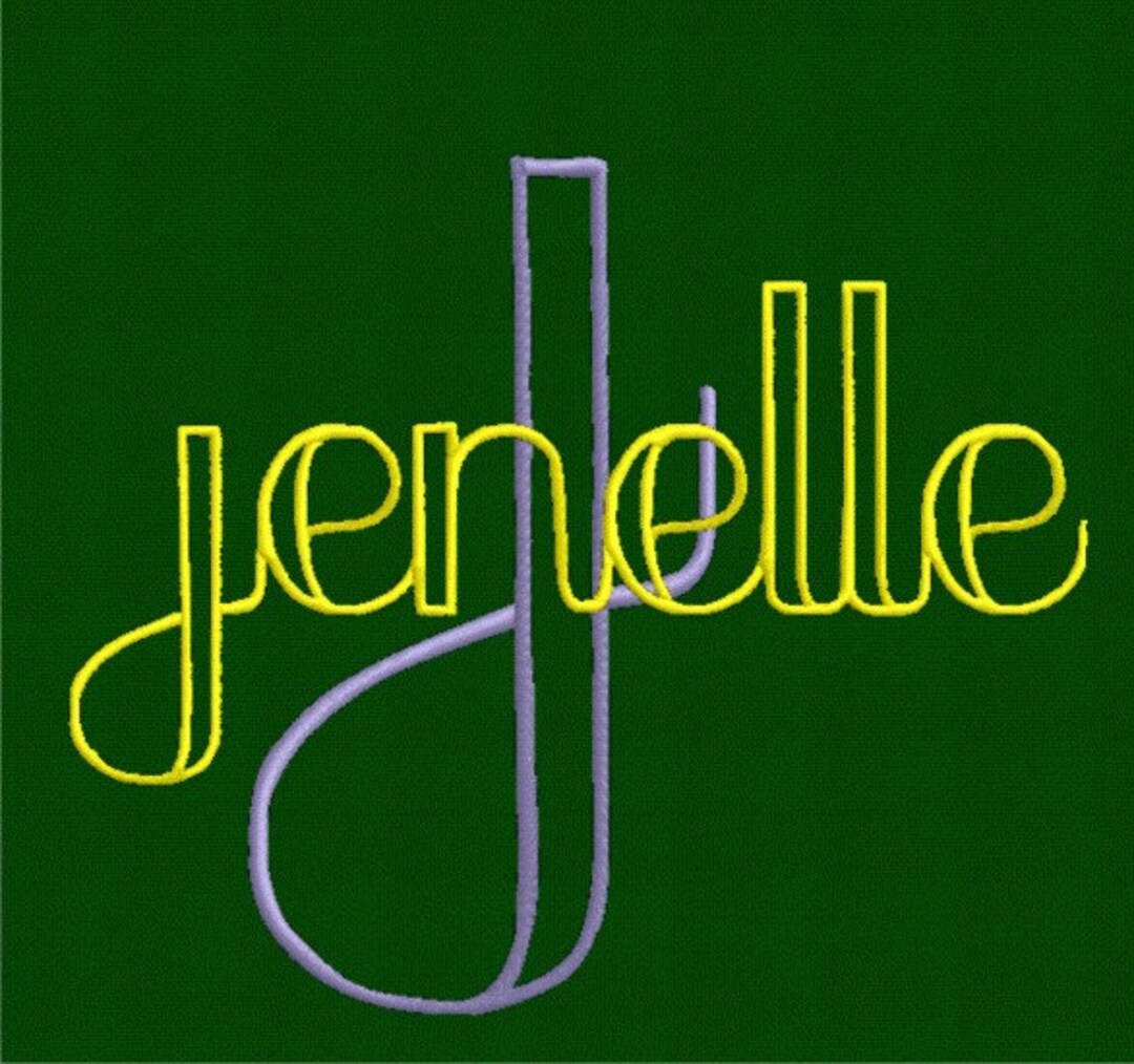 Jenelle Monogram Set- Machine Embroidery Font Alphabet Letters Thin ...