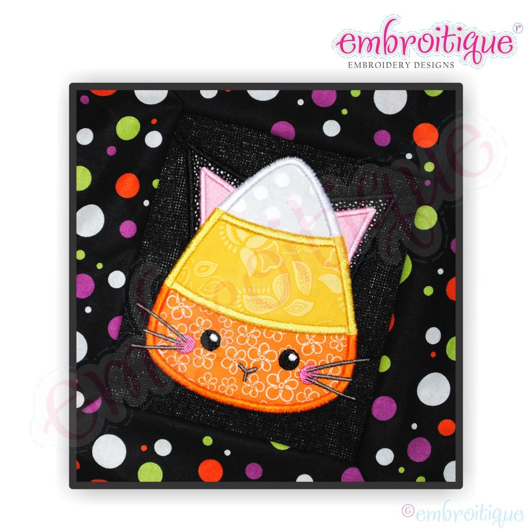 Candy Corn Kitty Applique-instant Download -digital Machine Embroidery Design - Etsy