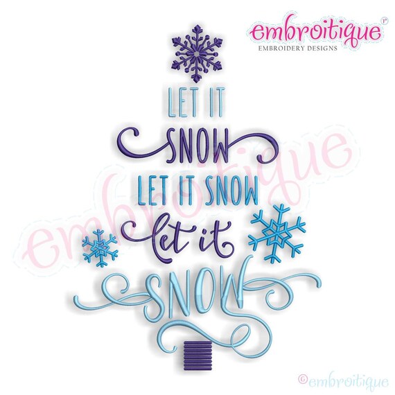 Let It Snow Tree With Snowflakes Christmas Holiday Design - Etsy